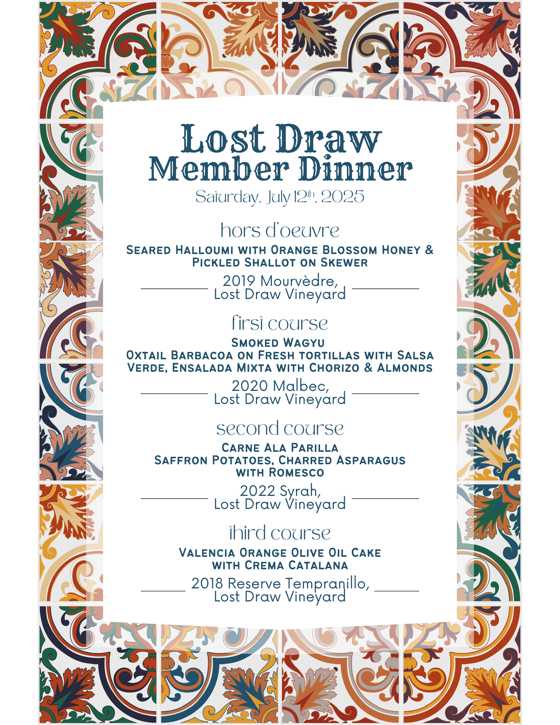 Member Dinner - Lost Draw